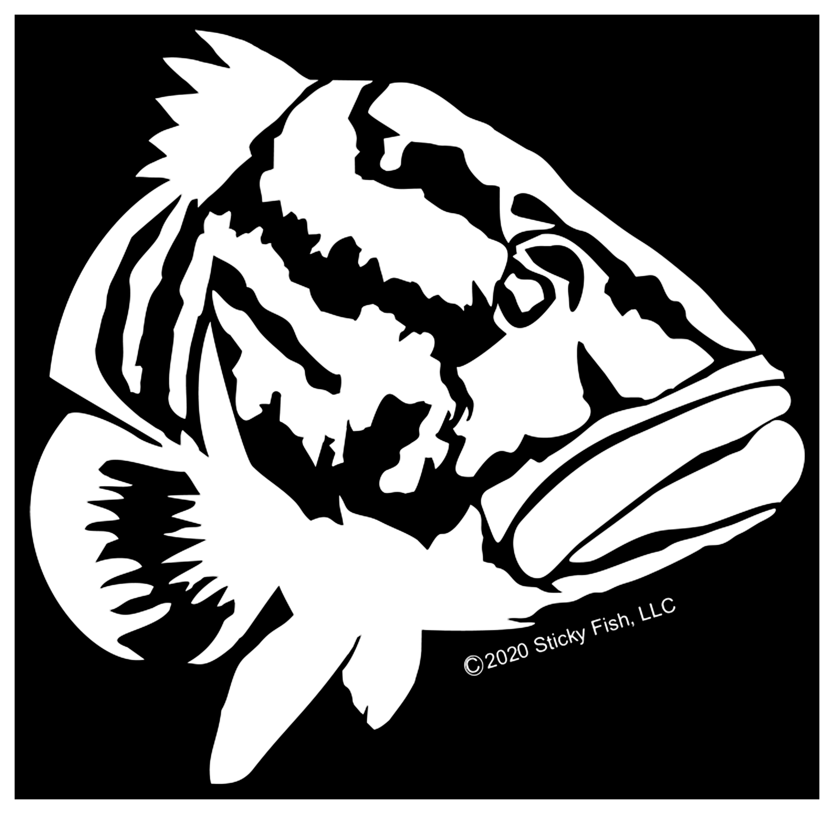 Sticky-Fish Grouper Head Vinyl Decal | Cabela's